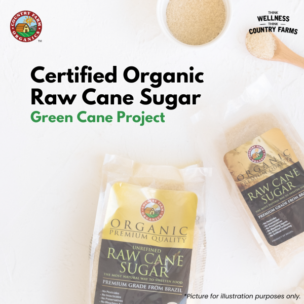 Certified Organic Raw Cane Sugar - Green Cane Project - Country Farm ...